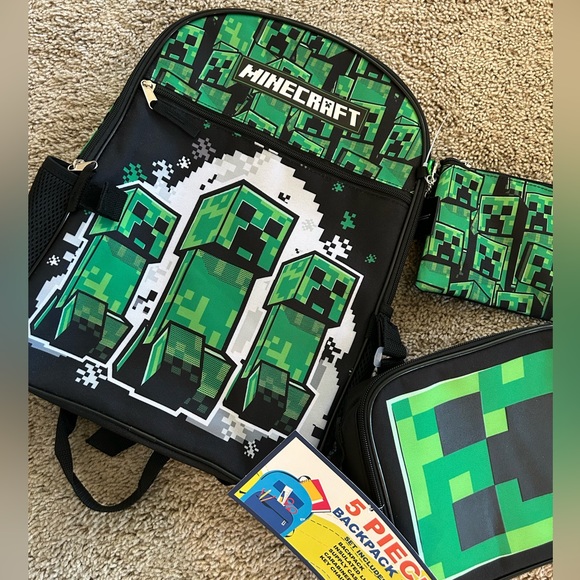Minecraft by Bioworld | Accessories | Minecraft Backpack 5 Pcs Set ...